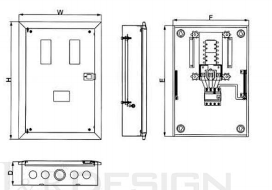 ELCB MCCB MCB 6 Way Db Box 3 Phase Flush Din Rail Mounted