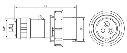 230V 32 Amp 3 Pin Plug And Socket IEC Standard Grounding